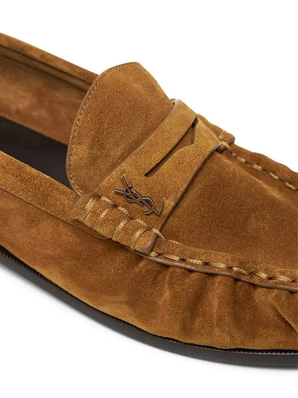 Saint Laurent Suede Loafers With Cassandre Decoration