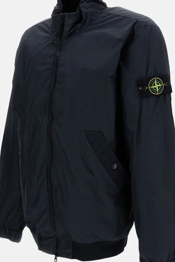 Stone Island Zip-up Bomber Jacket With Stand Collar - Multicolor
