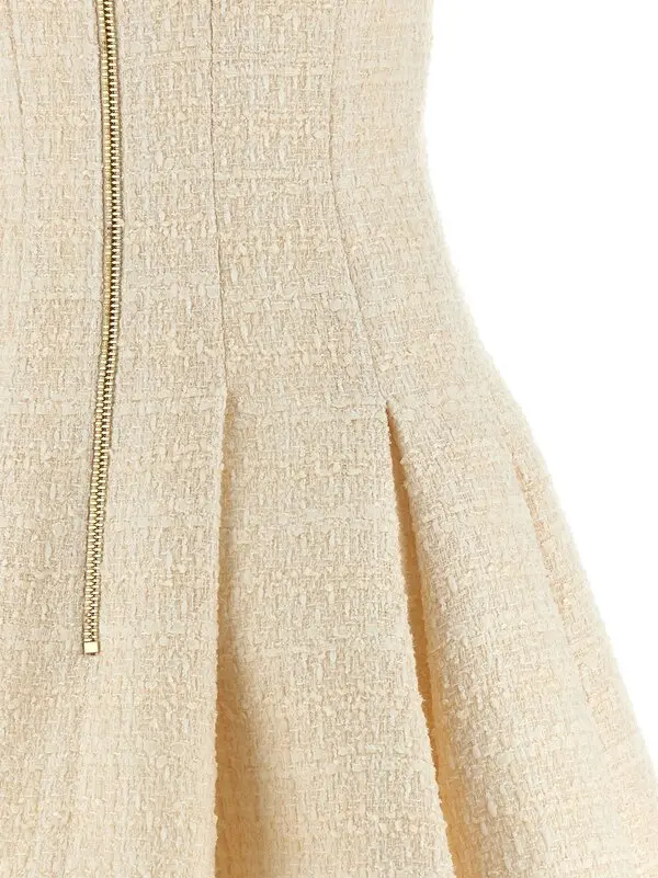 Balmain Conchiglie Tweed Mini Dress - White