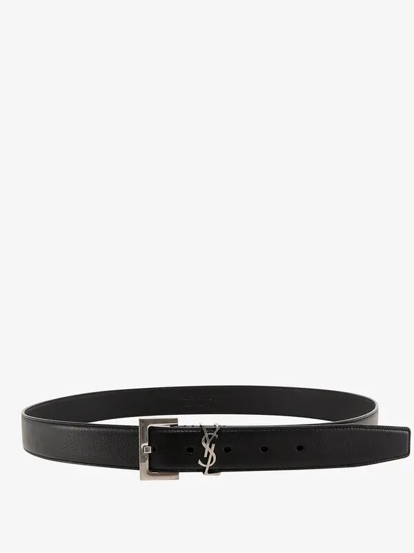 Saint Laurent Leather Belt With Cassandre Logo Buckle - Multicolor