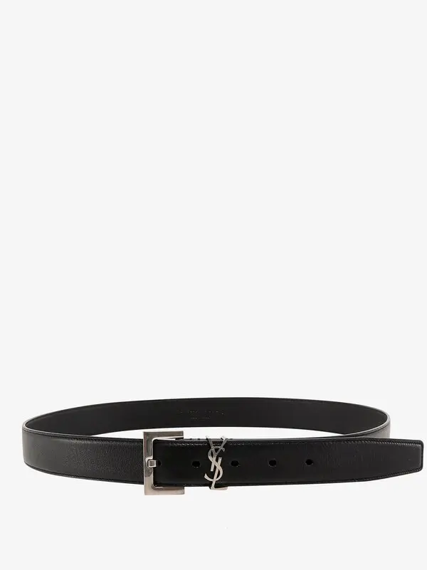 Saint Laurent Leather Belt With Cassandre Logo Buckle - Multicolor