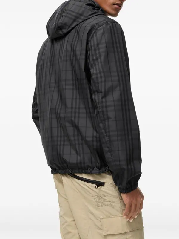 Burberry Checked Blouson Jacket With Detachable Hood