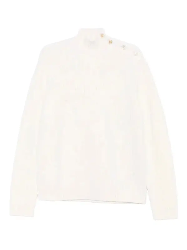 Prada Cashmere Button Detailed Turtleneck Sweater - Multicolor