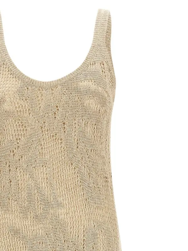 Brunello Cucinelli Crochet Dress With Micro Sequins