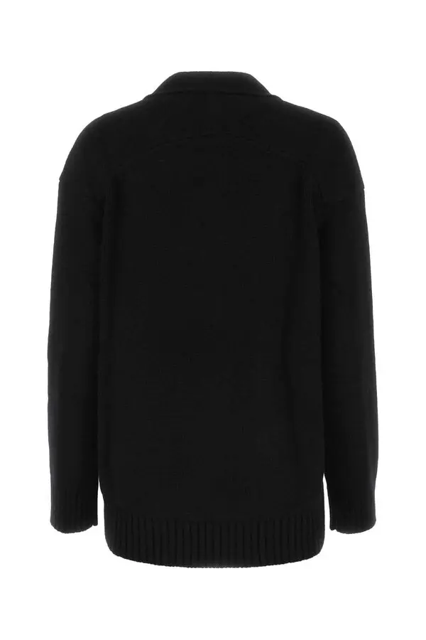 JIL SANDER Cashmere Blend Cardigan - Black