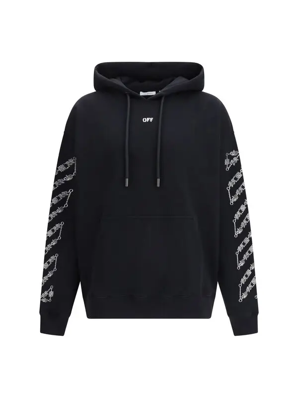 Off-White Chain Araldic Arrow Skate Hoodie - Black