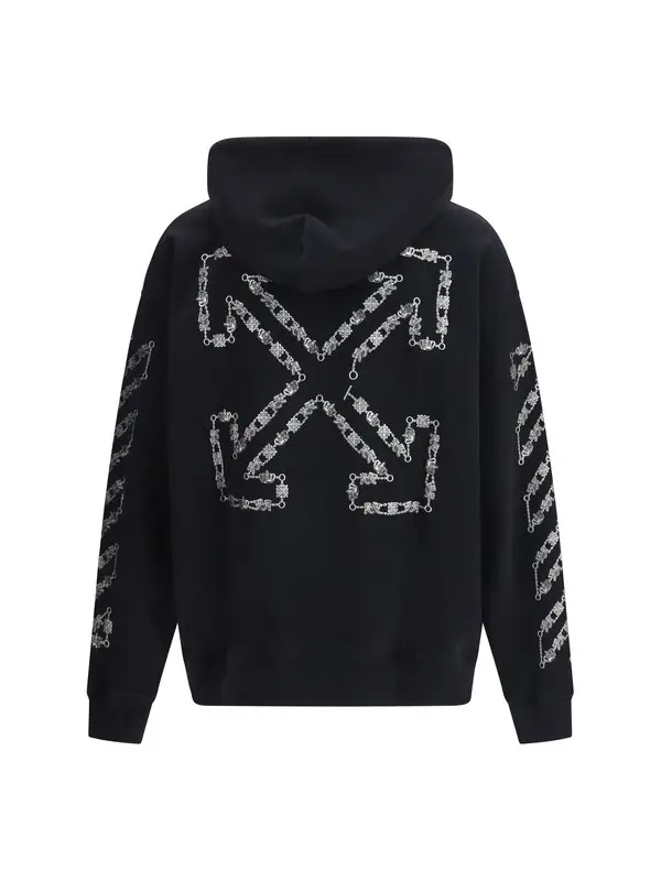 Off-White Chain Araldic Arrow Skate Hoodie - Black