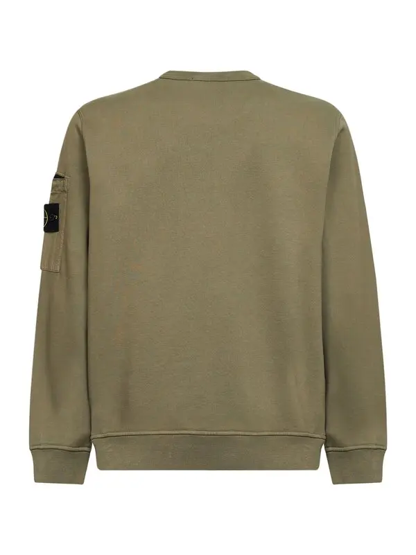 Stone Island Cotton Sweatshirt With Ripstop Pocket - Multicolor