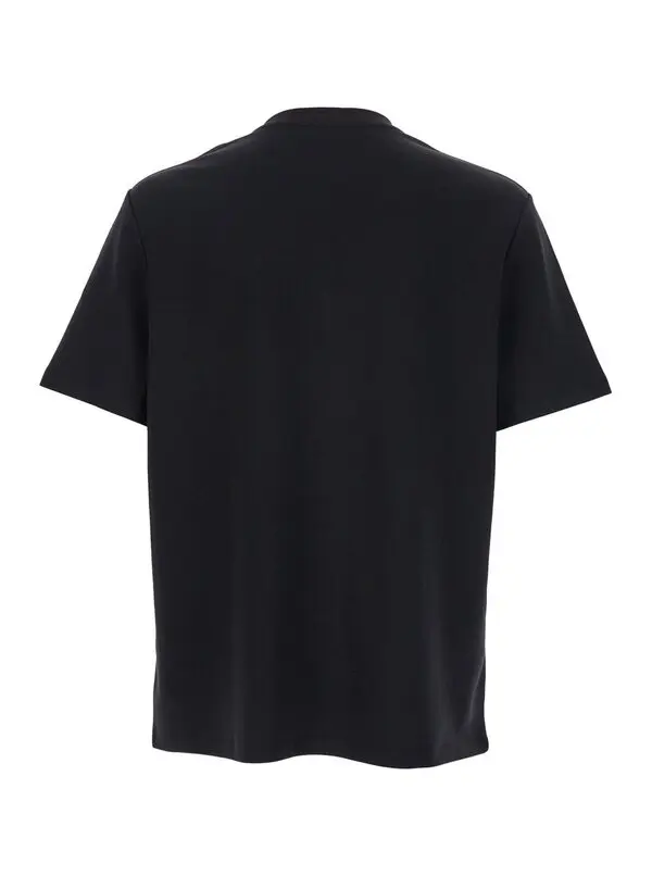 Balmain Crewneck T-shirt With Logo Print On The Front In Cotton - Black