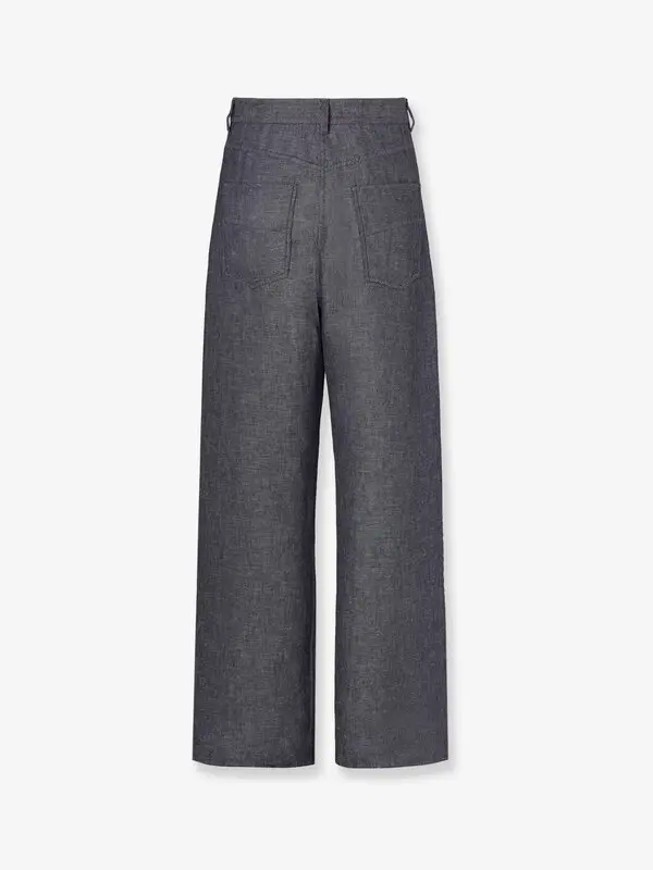 Fendi Relaxed Fit Jeans In Linen, Cotton, And Silk