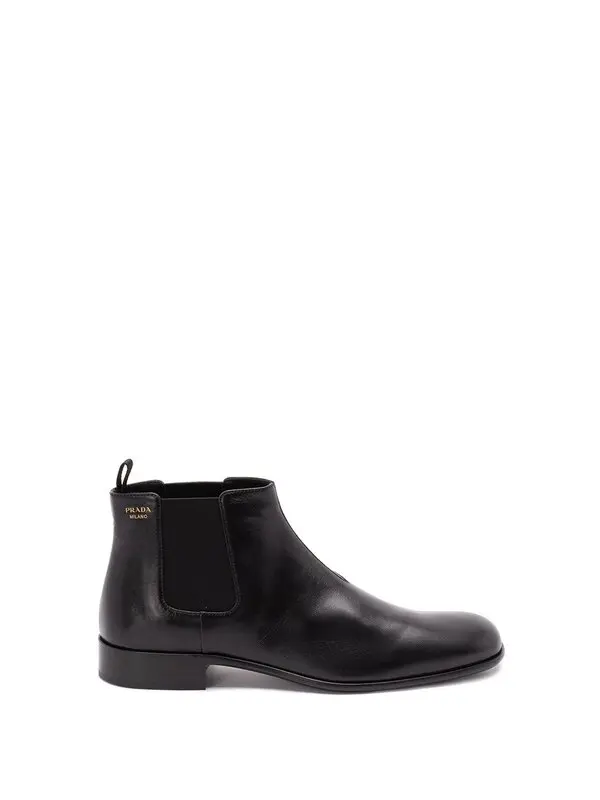 Prada Black Goat Skin Ankle Boots