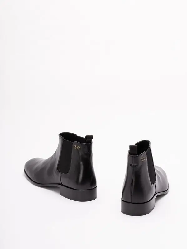 Prada Black Goat Skin Ankle Boots