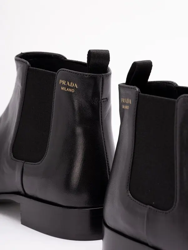Prada Black Goat Skin Ankle Boots - Multicolor