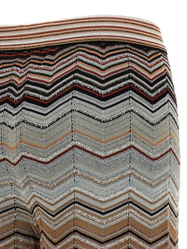 Missoni Chevron Lamé Sequined Wide-leg Pants