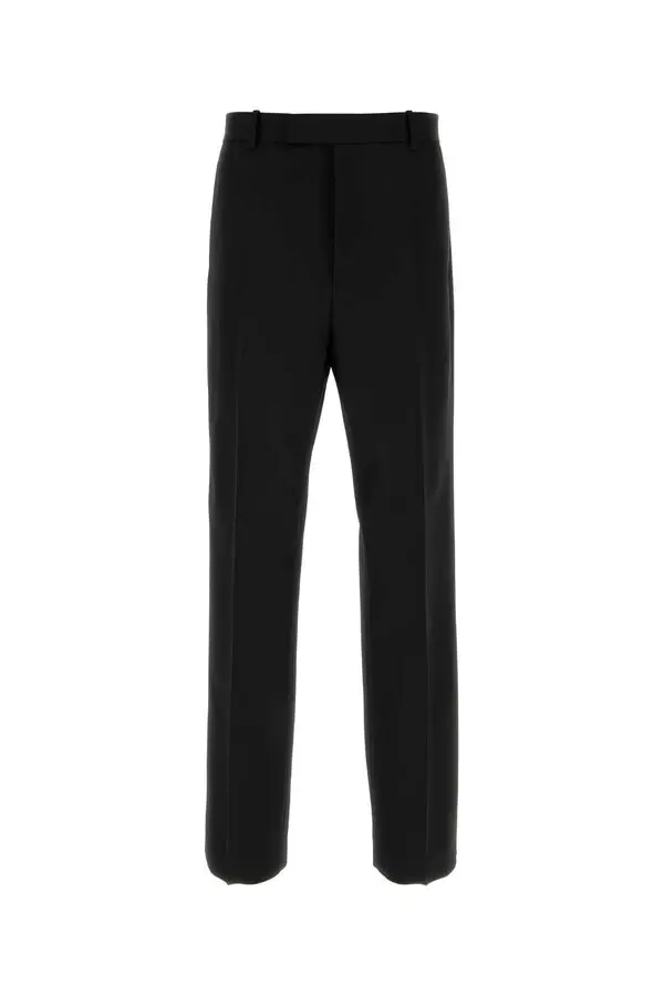 JIL SANDER Gabardine Wool Trousers - Black