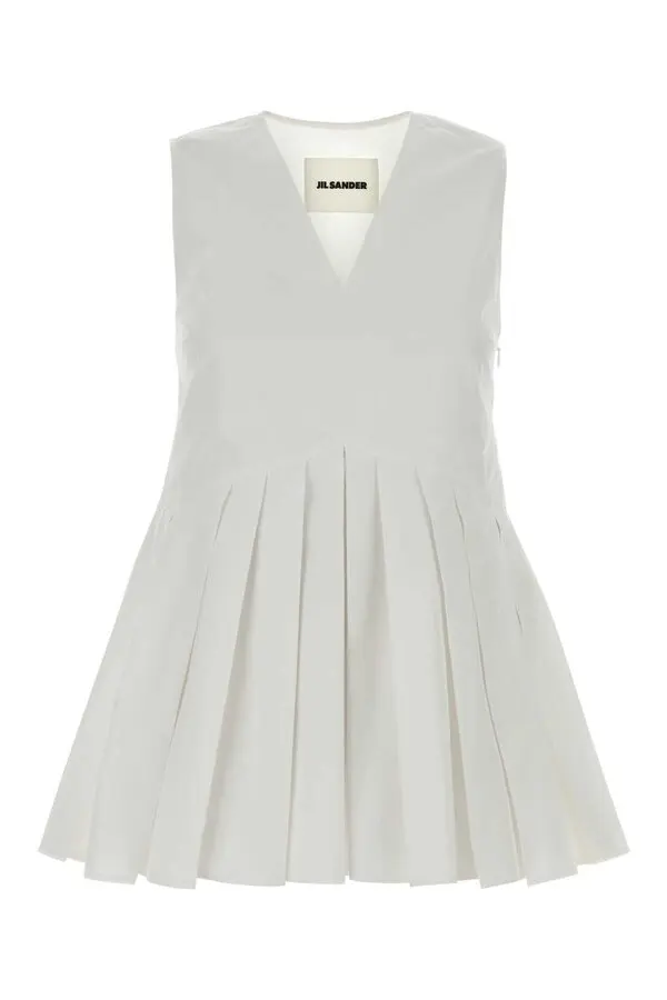 JIL SANDER Poplin Top - White