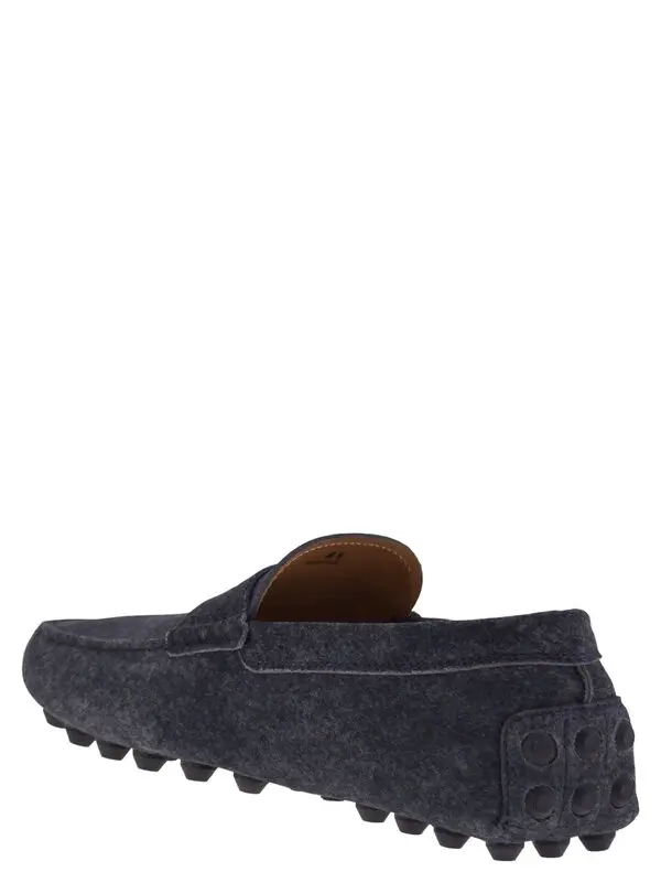 TOD'S Suede Leather Gommino Bubble Sole Loafers - Blue