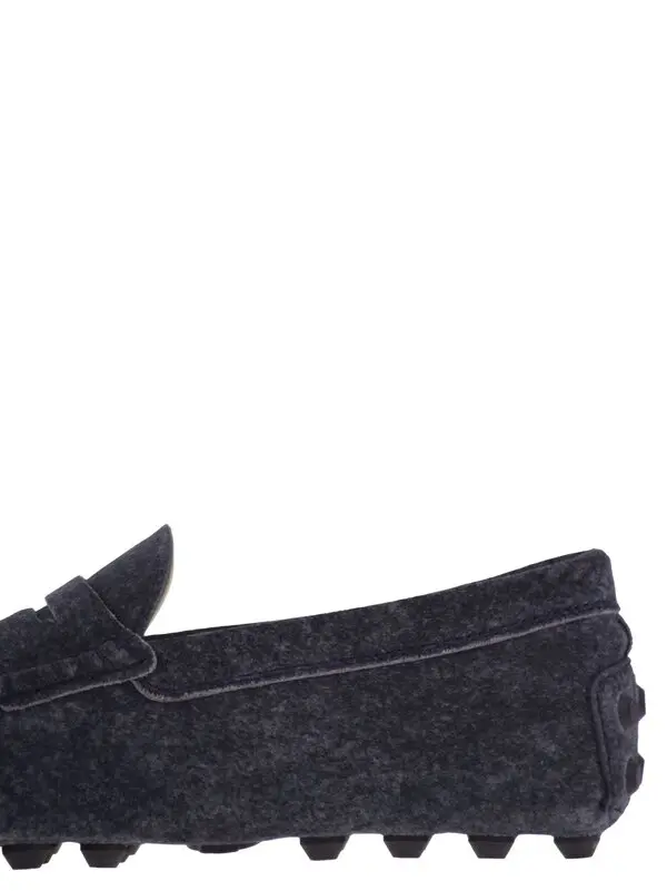 TOD'S Suede Leather Gommino Bubble Sole Loafers - Blue