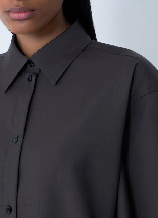 TOTEME Tie-cuff Wool Shirt - Brown