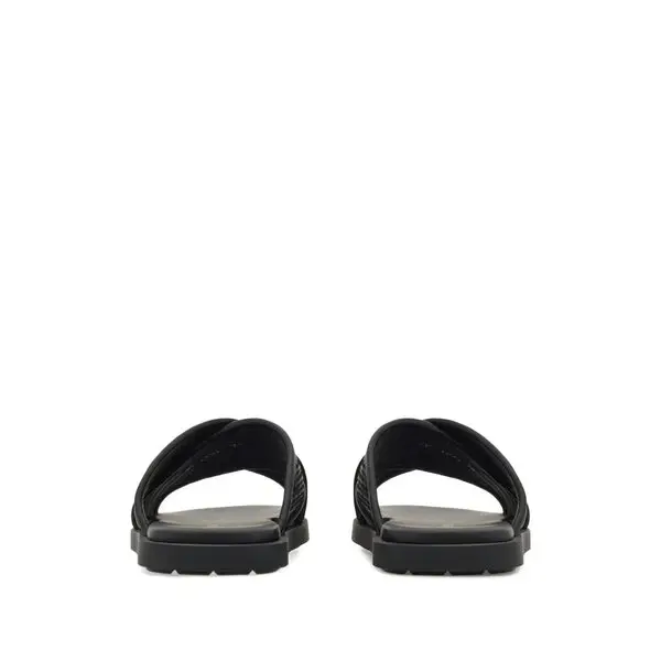 FERRAGAMO Woven Leather Crossover Strap Sandals