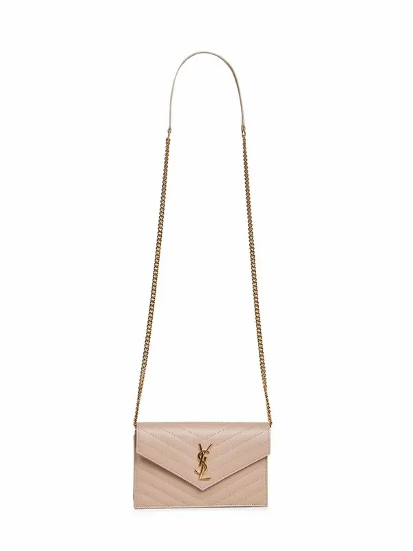 Saint Laurent Cassandre Classic Envelope Clutch With Chain Shoulder Strap
