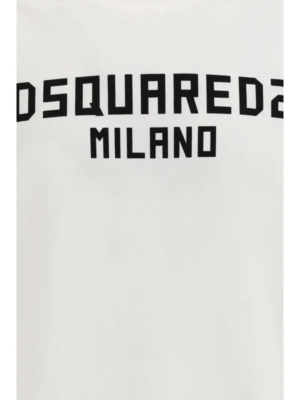 Dsquared2 T-shirt With “ Milano” Logo Printed - White