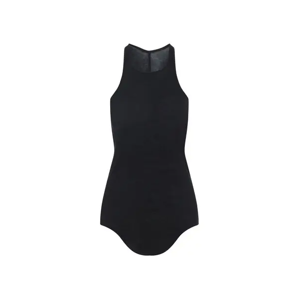Rick Owens Ribbed Halter Neck Tank Top - Black