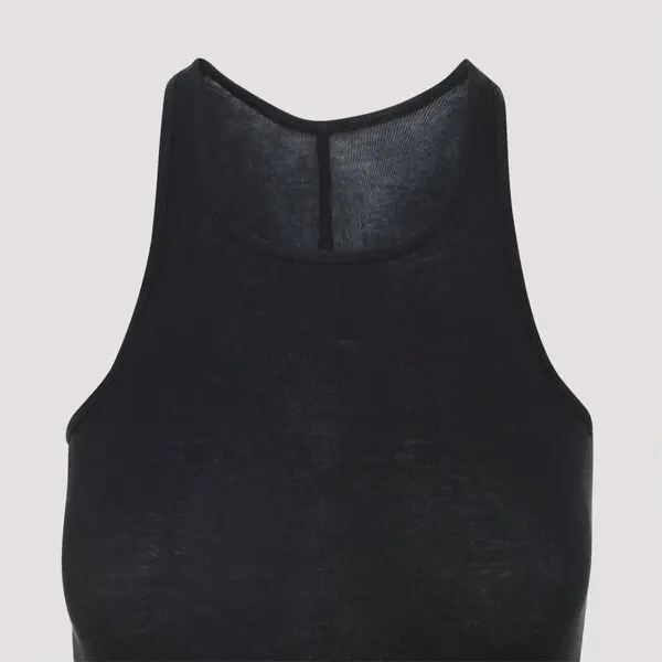 Rick Owens Ribbed Halter Neck Tank Top - Black
