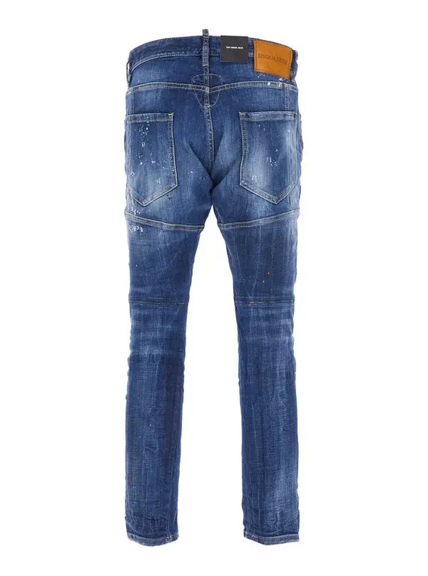 Dsquared2 Tidy Biker Jeans With Paint Embellishments - Multicolor