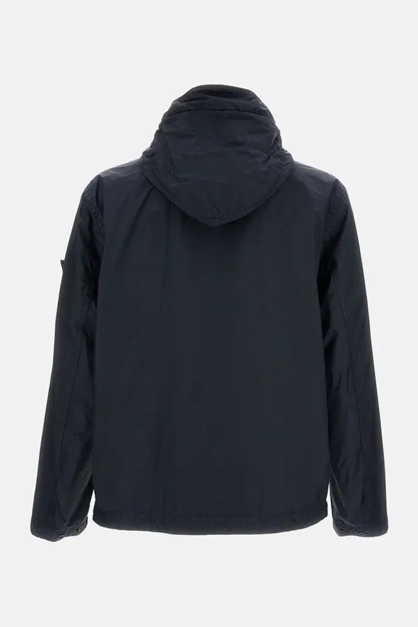 Stone Island Hooded Zip-up Jacket With Removable Logo Label - Multicolor