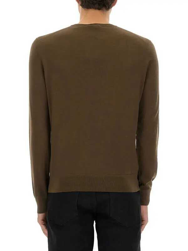 TOM FORD Fine Merino Virgin Wool Crew Neck Sweater - Brown