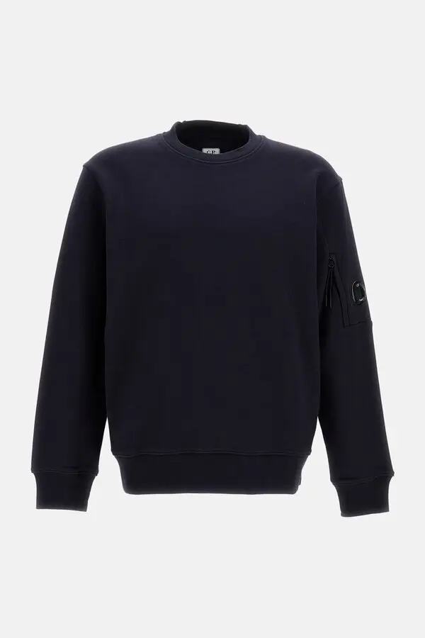 C.P. COMPANY Diagonal Raised Fleece Crewneck Lens Sweatshirt