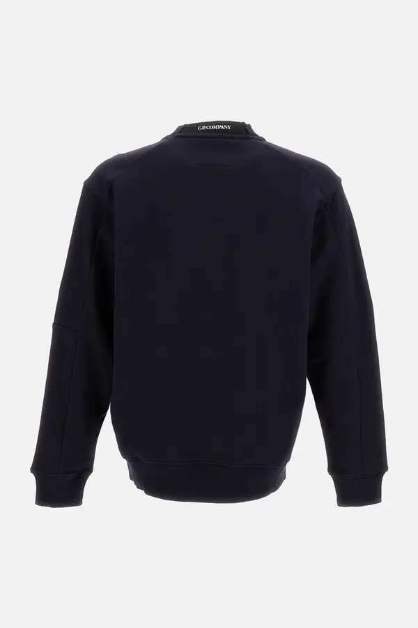C.P. COMPANY Diagonal Raised Fleece Crewneck Lens Sweatshirt
