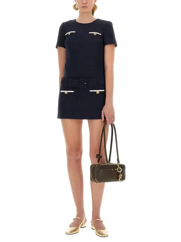 SELF-PORTRAIT Mini Boucle Dress - Blue