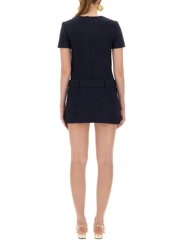 SELF-PORTRAIT Mini Boucle Dress - Blue