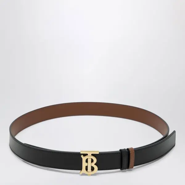 Burberry Reversible Tb Leather Belt - Black