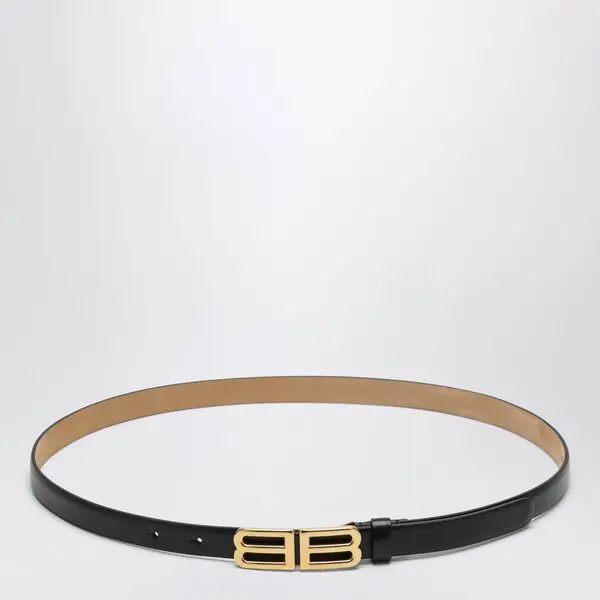 Balenciaga Bolero Bb Calfskin Leather Belt - Black