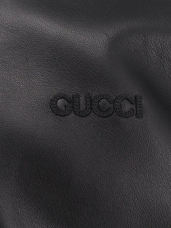 Gucci Leather And Wool Zip-up Jacket With Web Detail - Multicolor