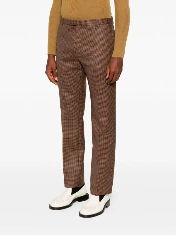 Gucci Houndstooth Wool Tailored Pants