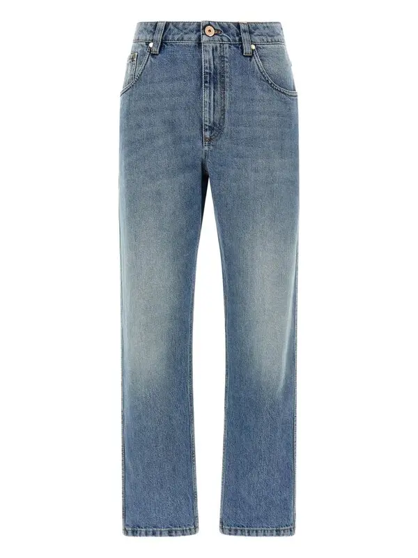 Brunello Cucinelli Straight Leg Cotton Jeans - Multicolor