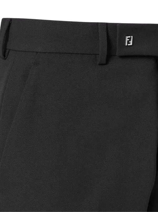 Fendi Wool Gabardine Cigarette Trousers - Multicolor