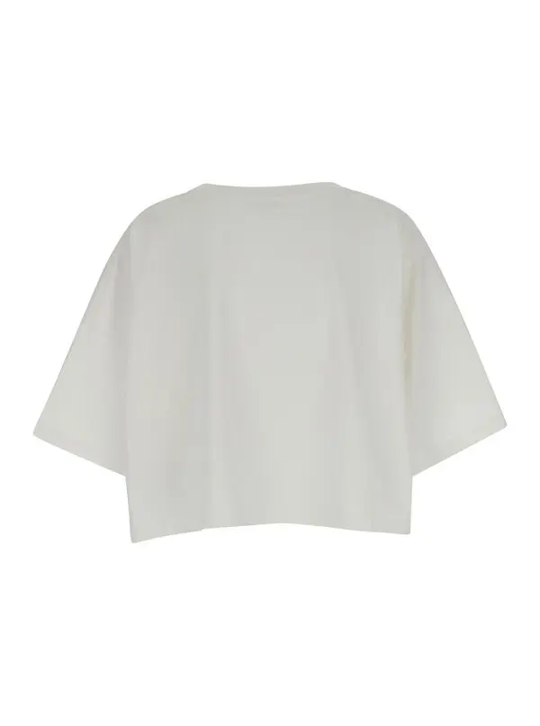 Chloé Cotton Cropped T-shirt With Logo Lettering - Multicolor