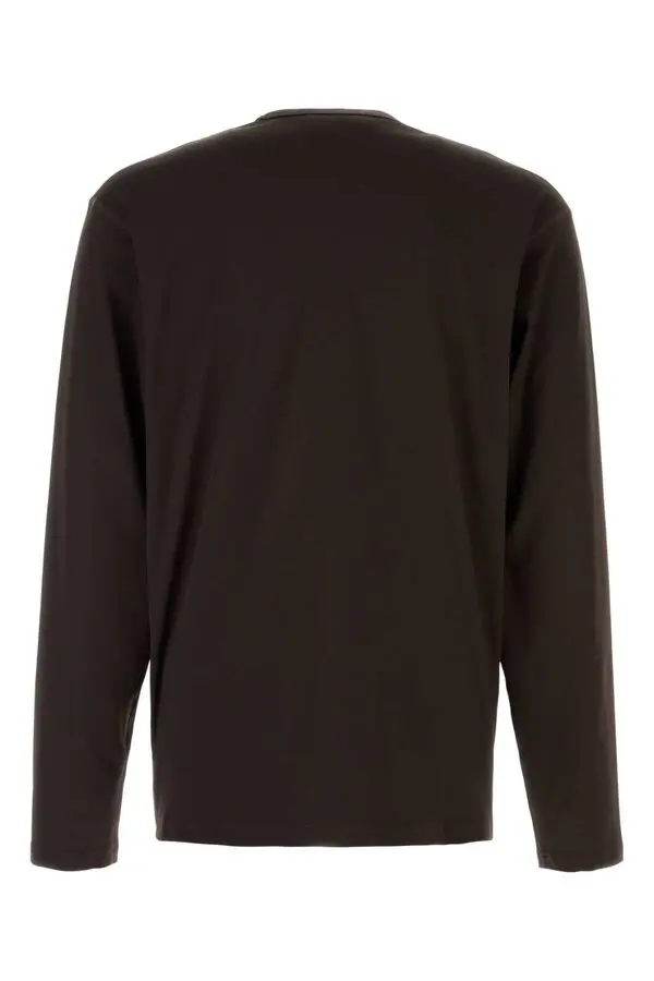 JIL SANDER Chocolate Stretch Polyester T-shirt