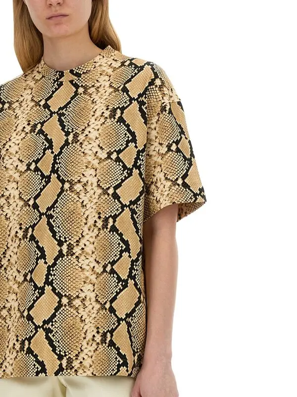 JIL SANDER Short Sleeve T-shirt With Animal Print - Multicolor