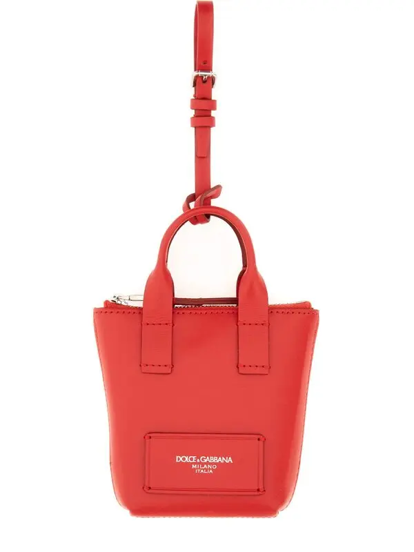 Dolce & Gabbana Leather Mini Bag Charm - Red