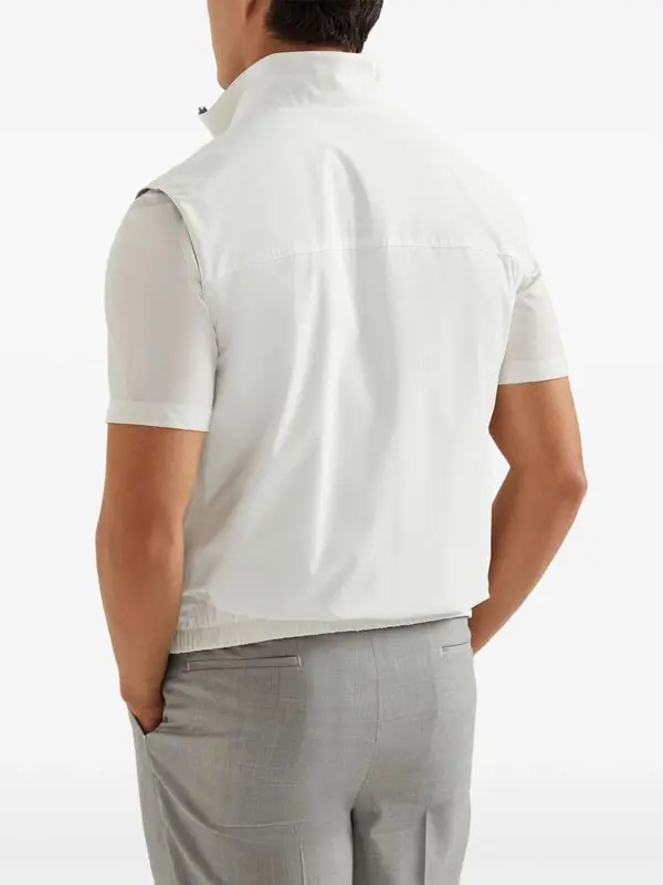 Brunello Cucinelli Sleeveless Zip-up Vest With Logo