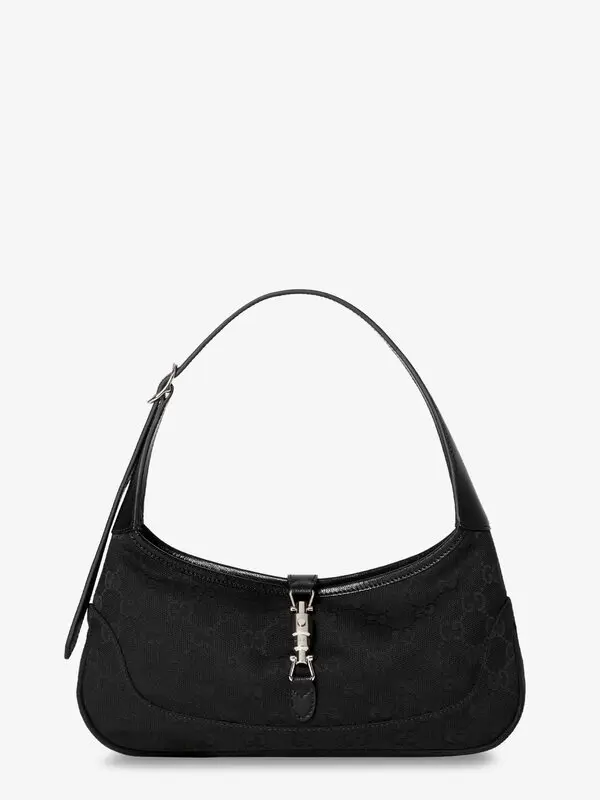 Gucci Jackie Slim Gg Canvas Shoulder Bag - Black
