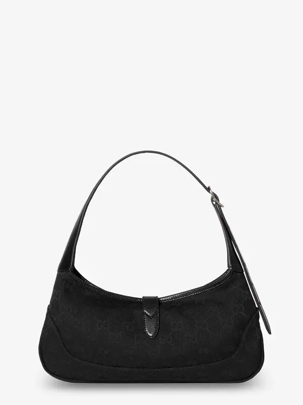 Gucci Jackie Slim Gg Canvas Shoulder Bag - Black