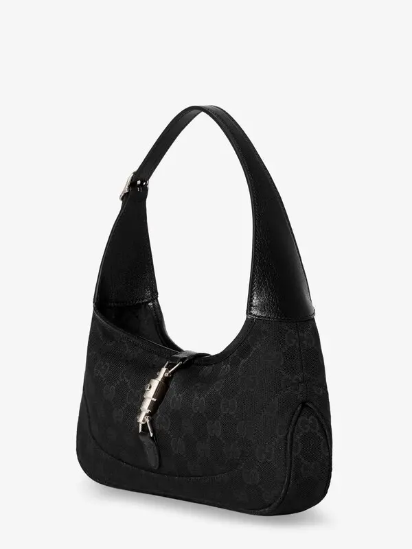 Gucci Jackie Slim Gg Canvas Shoulder Bag - Black