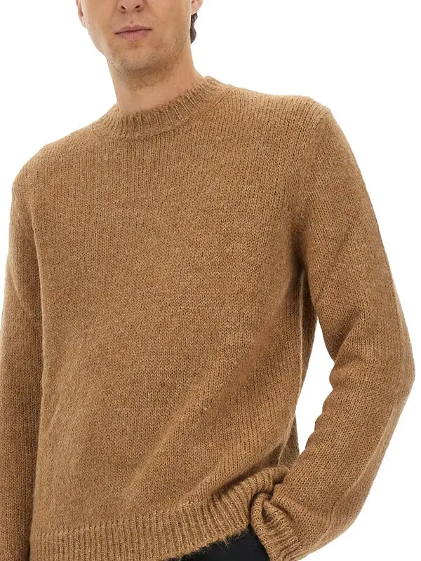 JIL SANDER Wool Blend Crew Neck Sweater - Cream